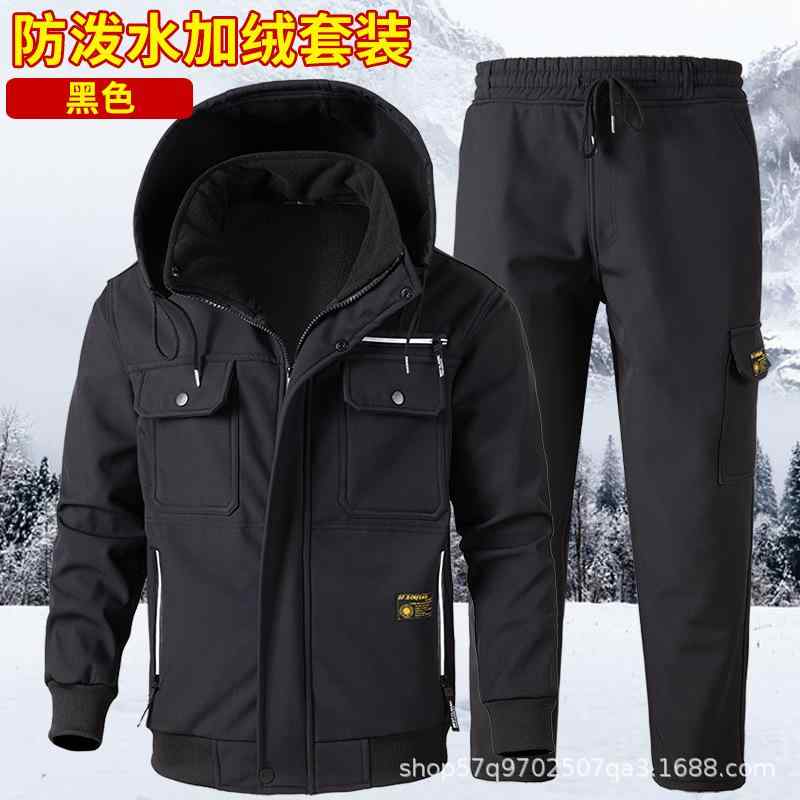 ・商品カテゴリ: 迷彩服・機能: 保温・素材: ポリエステル80%・対象: 成人・性別: 男性・シーズン: 冬・上下: セットアップ・用途: 工場、作業・カラー: 軍緑(フード付きセット)、黒(フード付きセット)、黒(上着のみ)、軍緑(ズボ...