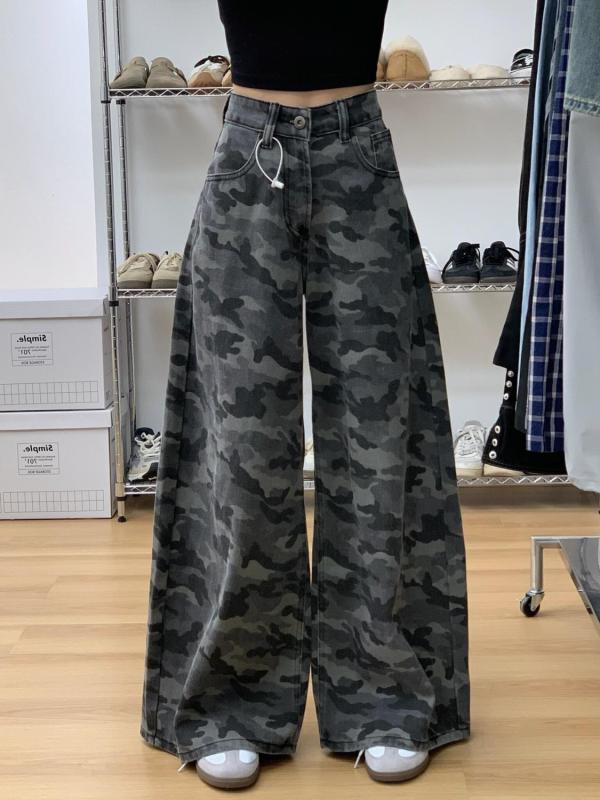 ・素材: デニム・主素材: スパンデックス、ポリエステル・スタイル: ワークパンツ・パンツ丈: フルレングス・ウエスト: ハイウエスト・厚さ: 普通・加工: ダメージ加工・カラー: 迷彩グレー・サイズ: S、M、L、XL、2XL・スタイル:...