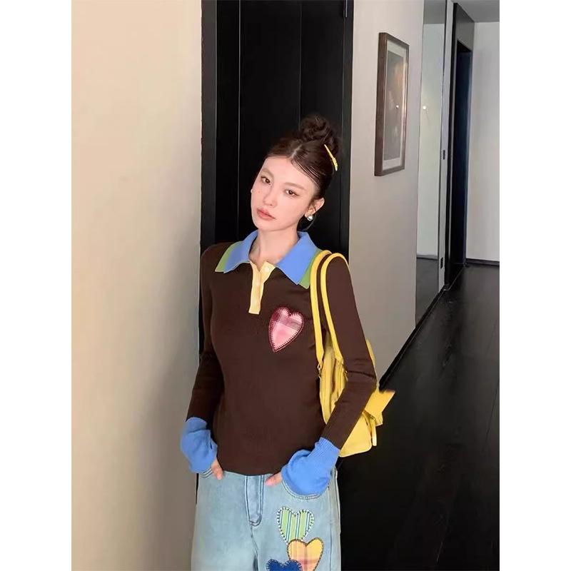 ・素材: アクリル・スタイル: プルオーバー・袖丈: 長袖・ネックライン: 襟付き・着丈: ミドル丈(50cm超～65cm以下)・カラー: ブラウン・サイズ: S、M、L、XL・テイスト: レトロ・カテゴリ: セーター・組成: アクリル30...