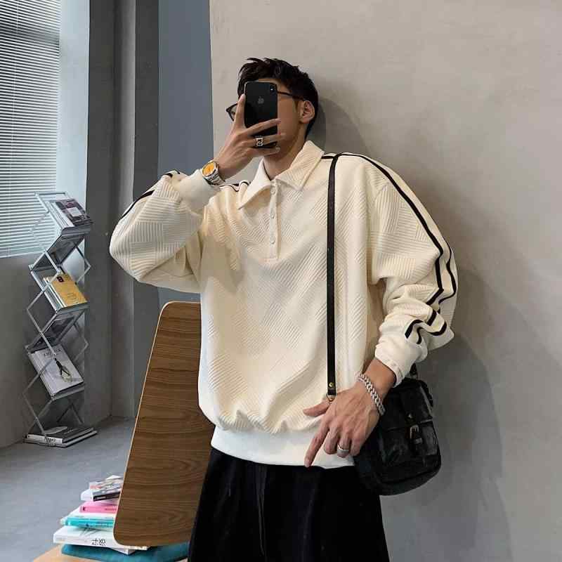 ・カテゴリ: ポロシャツ・スタイル: シンプル・袖丈: 長袖・フィット: レギュラー・柄: ストライプ・加工: 刺繍・厚さ: 普通・素材: ポリエステル繊維・素材構成比: 91-95%・シーン: デイリー・カラー: ホワイト, グレー, ブ...