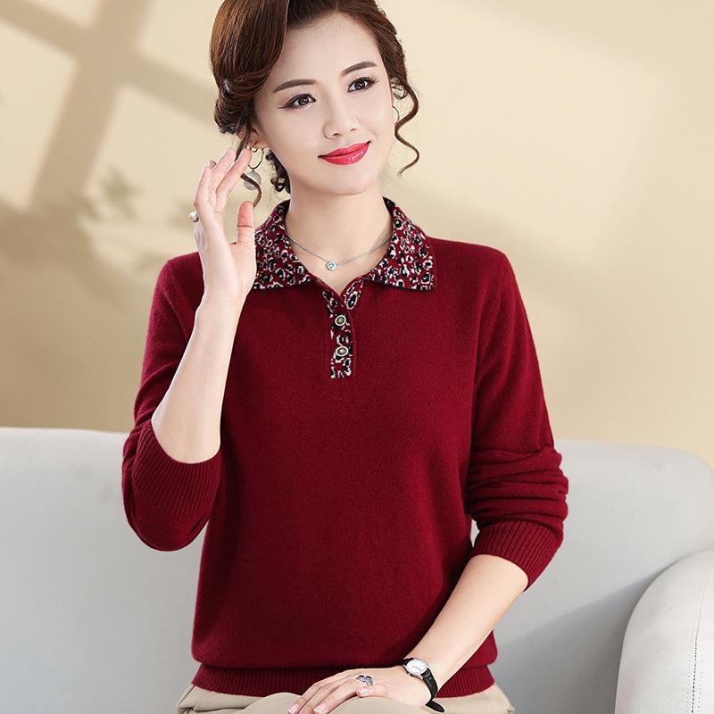 ・素材: 羊毛・柄: ドット柄・厚さ: 中厚・組み合わせ: 単品・スタイル: プルオーバー・シルエット: ゆったり・袖: 通常袖・襟: ポロ襟・袖丈: 長袖・特徴: リブ・製法: 継ぎ合わせ・カラー: ワインレッド、ブラック、ダークレッド・...