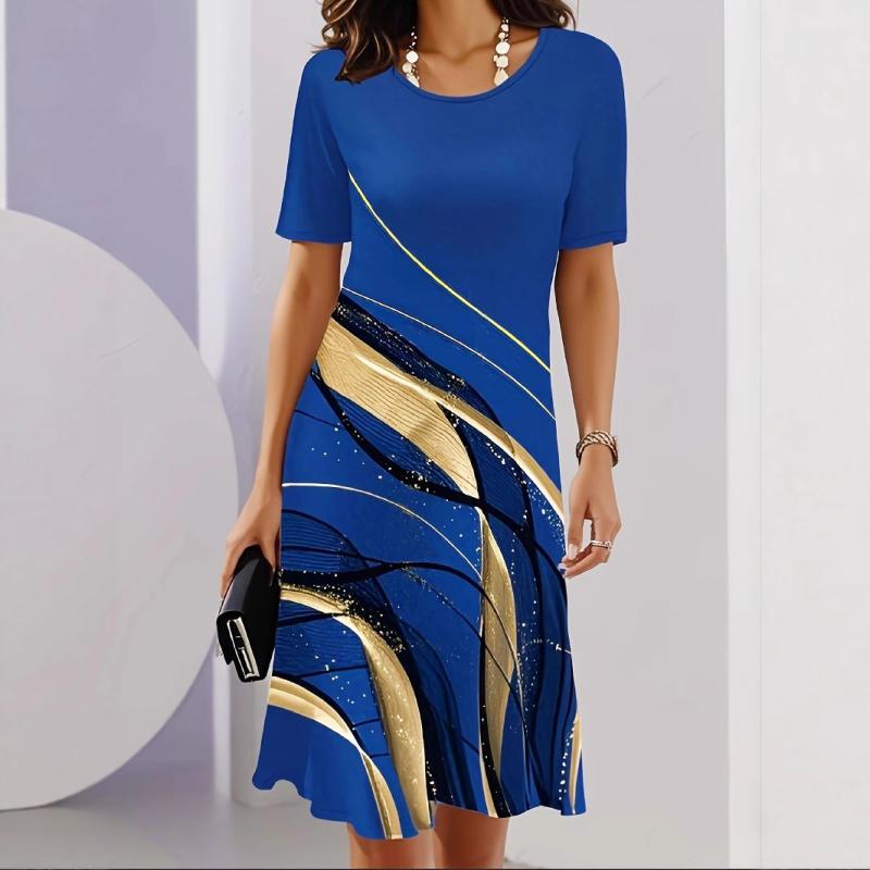 ・生地の名称: ポリエステル・柄: 植物と花柄・工芸: プリント・スタイル: プルオーバー・組み合わせ形式: ワンピース・スカート丈: ミモレ丈・スカートタイプ: Aライン・ネックライン: ラウンドネック・袖のタイプ: レギュラー袖・袖丈:...