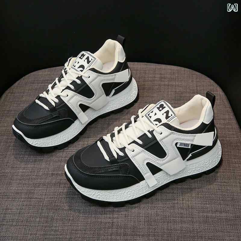 ・商品カテゴリ: スニーカー・スタイル: スポーツ・対象: 女性・素材: 人工PU、ゴム、網紗、PU・ヒールの高さ: 3-5cm・カラー: ブラック、ホワイト・サイズ: 36、37、38、39、40、41・機能: 軽量・パターン: 文字・着...