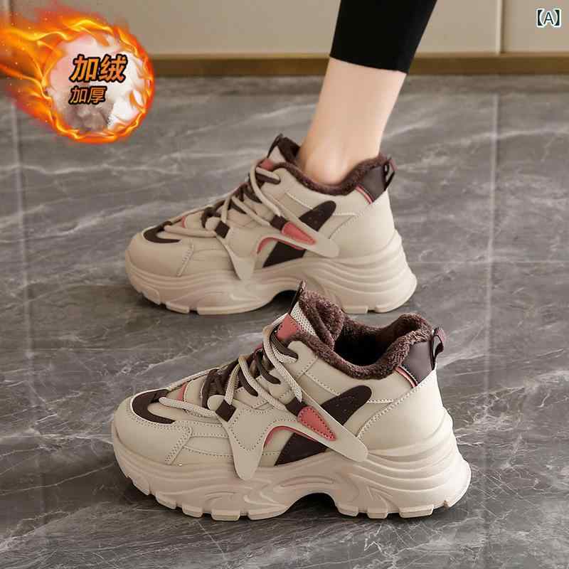 ・商品カテゴリ: 厚底スニーカー・スタイル: 韓国風・対象: 女性・靴の素材: マイクロファイバー・流行の要素: クロスストラップ・つま先の形状: ラウンドトゥ・ヒールの高さ: ミドルヒール(3-5cm)・カラー: カーキ, ブラック, ベ...