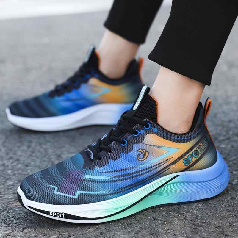 ・商品カテゴリ: スポーツ風カジュアルシューズ・対象年齢: 青年（18～40歳）・スタイル: スポーツ・機能: 通気性、軽量・適合シーズン: 夏、春、秋・対象性別: 男性・パターン: ストライプ・アッパー素材: メッシュ・ソール素材: イン...