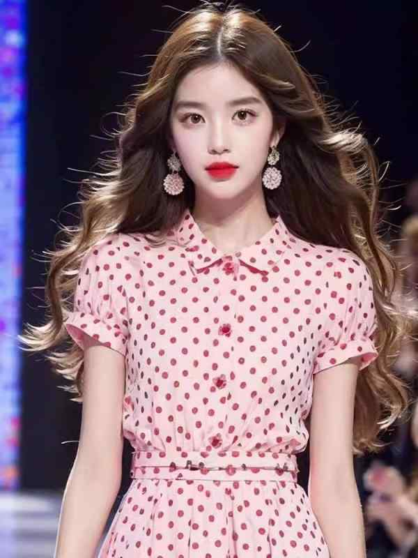 ・カテゴリ: 連衣裙・スタイル: 清新甜美、温柔風・主な素材: ポリエステル100%・柄: 波点・スカート丈: ミディアム・スカート型: 仙女スカート・ネックライン: シャツカラー・袖丈: 短袖・人気の要素: 波点・カラー展開: 赤波点・サ...
