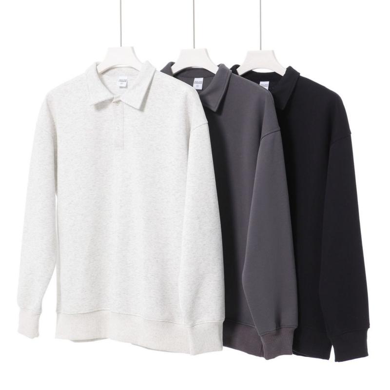 ・スタイル: ミニマル・対象: 青年・種類: プルオーバー・襟の形: 襟付き・袖丈: 長袖・フード: なし・厚さ: 普通・素材: 綿・素材の割合: 96%以上・柄: 無地・フィット: ゆったり・ポケット: スラッシュポケット・色: グレー,...