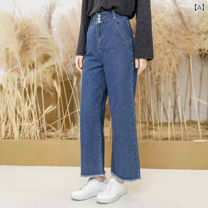 ・カテゴリ: 牛仔裤・スタイル: 清新甜美・主な素材: 牛仔布・主素材成分: ポリエステル・主素材成分含量: 30%（含）-50%（不含）・デザイン: 基本款・パンツ丈: 九分裤・流行要素: 口袋・カラー展開: 深藍色、浅藍色・サイズ展開:...