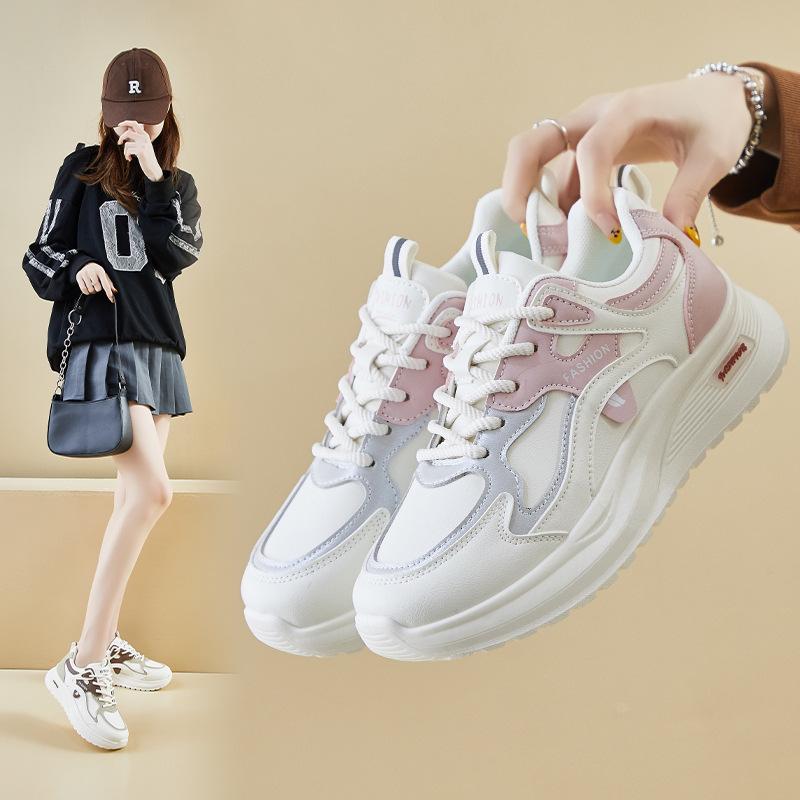 ・カテゴリ: スニーカー・スタイル: カジュアル・対象: 女性・靴の高さ: ローカット・つま先の形状: ラウンドトゥ・ヒールの高さ: ミドルヒール(3-5cm)・カラー: ベージュピンク, ベージュブラウン, ブラック・サイズ: 35, 3...