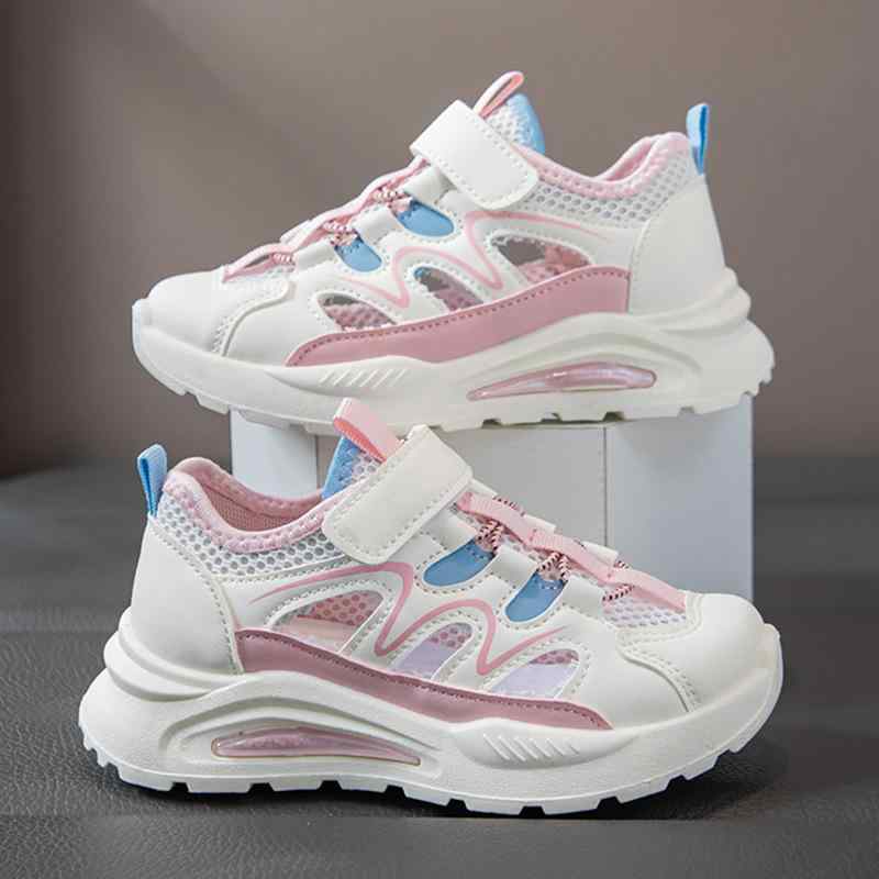 ・カラー: ピンク・サイズ: 23、24、25、26、27、28、29、30、31、32、33、34・靴の素材（甲）: メッシュ・機能: 通気性、軽量、滑り止め・柄: ストライプ・靴底の素材: ゴム・厚さ: 薄手・着用方法: マジックテープ...