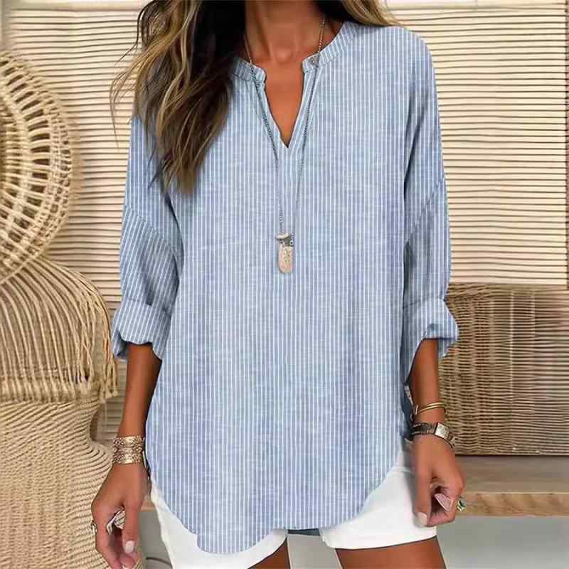 ・カテゴリ: Tシャツ・スタイル: 休闲・主な素材: 竹节仿麻、涤纶95%以上・袖丈: 長袖・柄: 绘画、印花・版型: 宽松型・衣長: 中長款(65cm<衣長≤80cm)・ネックライン: V字領・流行要素: 3D/立体图案・カラー展開...