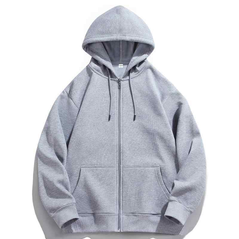 ・スタイル: 軽熟カジュアル・カテゴリ: パーカー/トレーナー・袖丈: 長袖・ネックライン: Vネック・柄: 無地・素材: 綿100%・厚さ: 裏起毛・対象: 青年・種類: カーディガン・タイプ: ルーズ・前立て: ジッパー・色: ブラック...