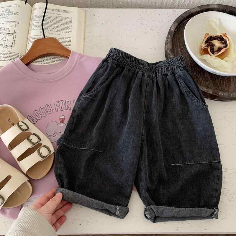 ・スタイル: カジュアル・素材: 綿60%・パンツ丈: 七分丈・対象: 子供・対象年齢: 3～8歳・サイズ: 80cm, 90cm, 100cm, 110cm, 120cm, 130cm・種類: ジーンズ・前開き: ゴム・柄: その他・カラ...