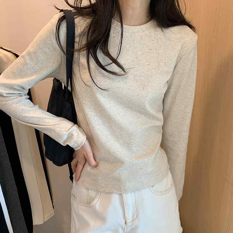 ・カテゴリ: Tシャツ・スタイル: 簡約風・主な素材: 綿80-90%・袖丈: 長袖・ネックライン: 丸首・フィット: スリムフィット・丈: 普通丈・カラー展開: ホワイト、ライトグレー、ブラック・サイズ展開: S(37.5-42.5kg推...