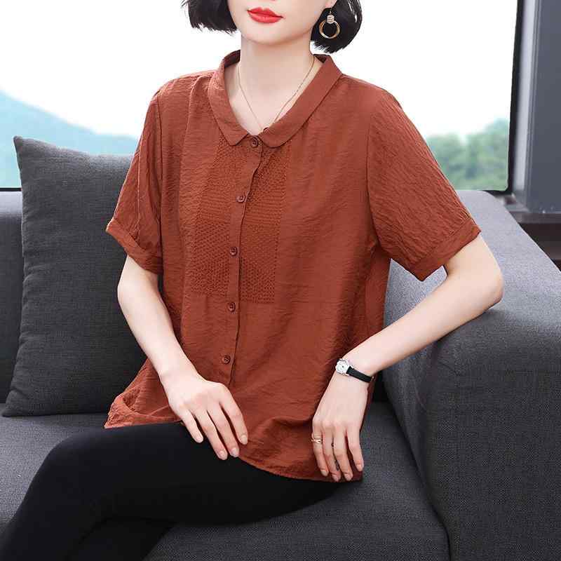 ・カテゴリ: シャツ・スタイル: 通勤風・主な素材: ポリエステル30-50%・柄: 無地・デザイン: 開襟・袖丈: 短袖・工艺: ステッチ・フィット: ルーズ・丈: 普通(50-65cm)・カラー展開: ピンク、オレンジ・サイズ展開: M...