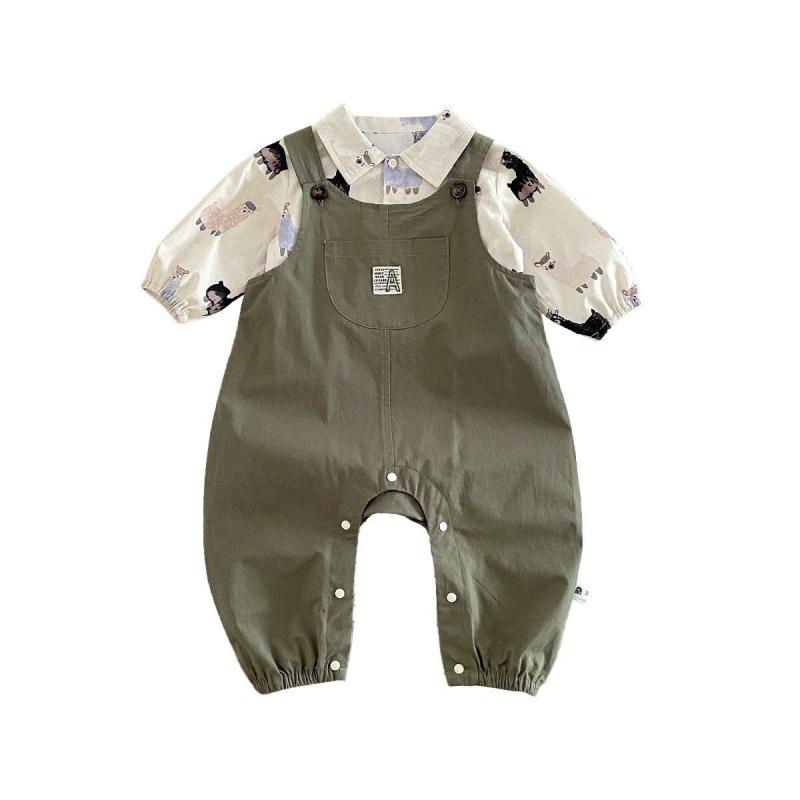 ・対象: 男児・スタイル: 韓国風・セット内容: パンツ、シャツ・対象年齢: 1～3歳・袖丈: 長袖・パンツ丈: 長ズボン・生地: 綿・厚さ: 普通・柄: 無地・素材: 綿95～100%・安全レベル: A・留め具: シングルブレスト・色: ...