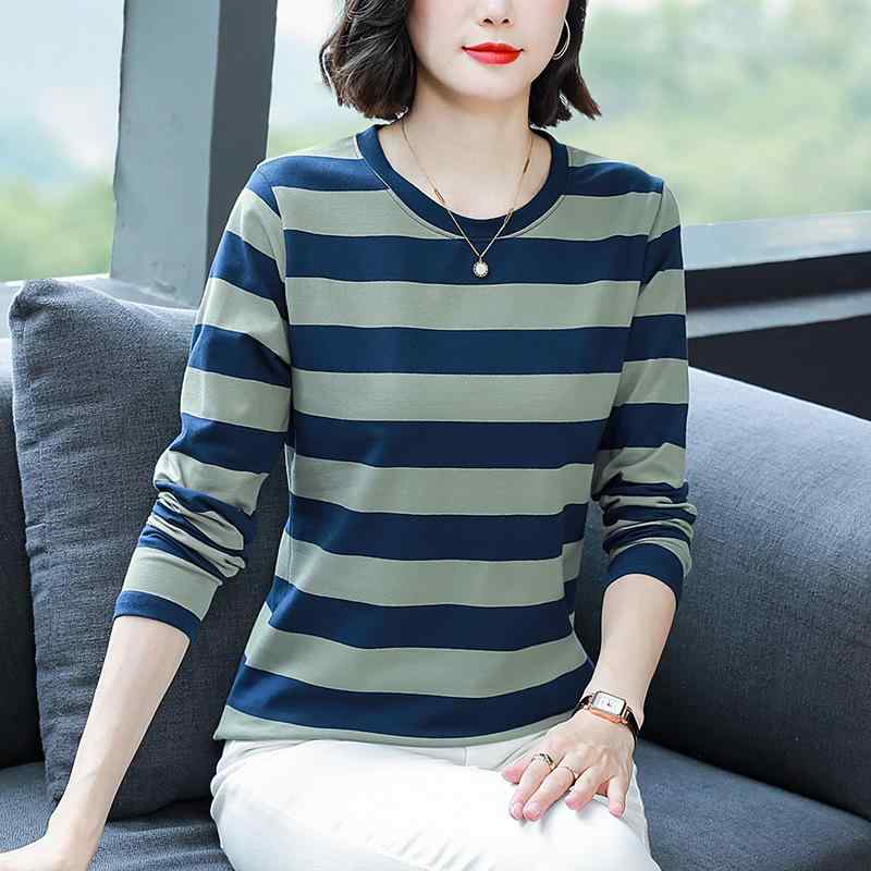・カテゴリ: Tシャツ・主な素材: 綿・柄: 条紋/格子・スタイル: 通勤風・ネックライン: 丸首・袖丈: 長袖・袖型: 通常袖・フィット感: ゆったり・衣丈: 普通・流行要素: コントラストカラー・カラー展開: 抹茶緑、赤、カーキ、孔雀青...
