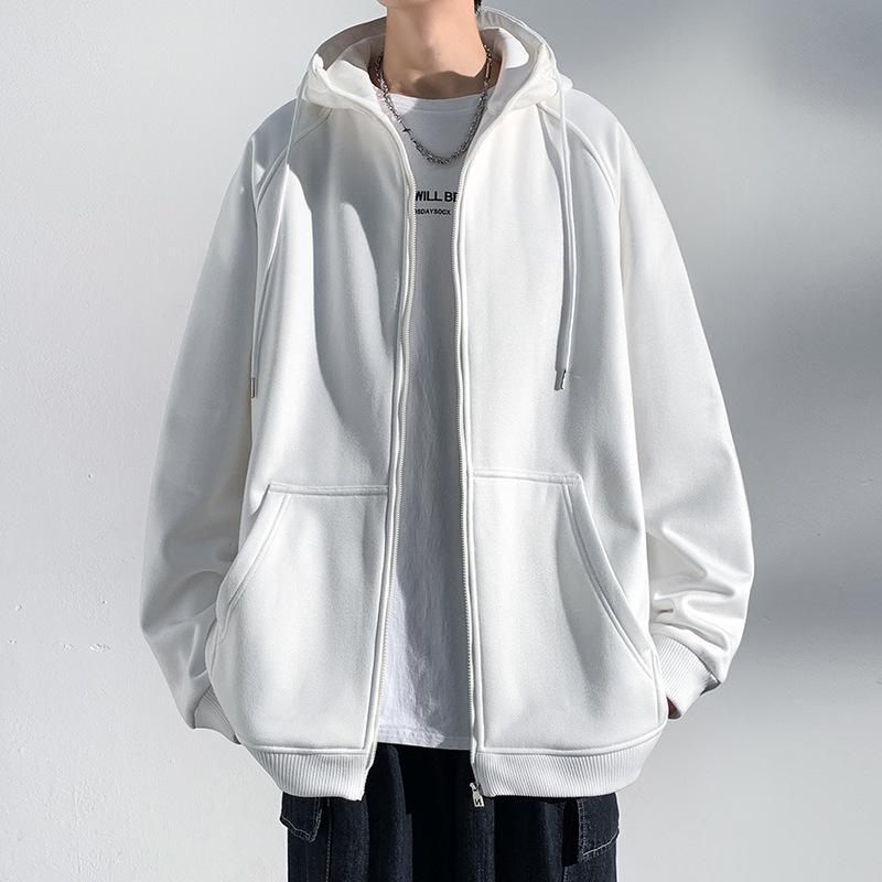 ・スタイル: ストリート系・カテゴリ: カーディガン・袖丈: 長袖・ネックライン: ラウンドネック・柄: 無地・厚さ: 普通・フィット: ゆったり・素材: ポリエステル100%・対象: メンズ・色: ブラック、ライトグレー、ホワイト、アプリ...