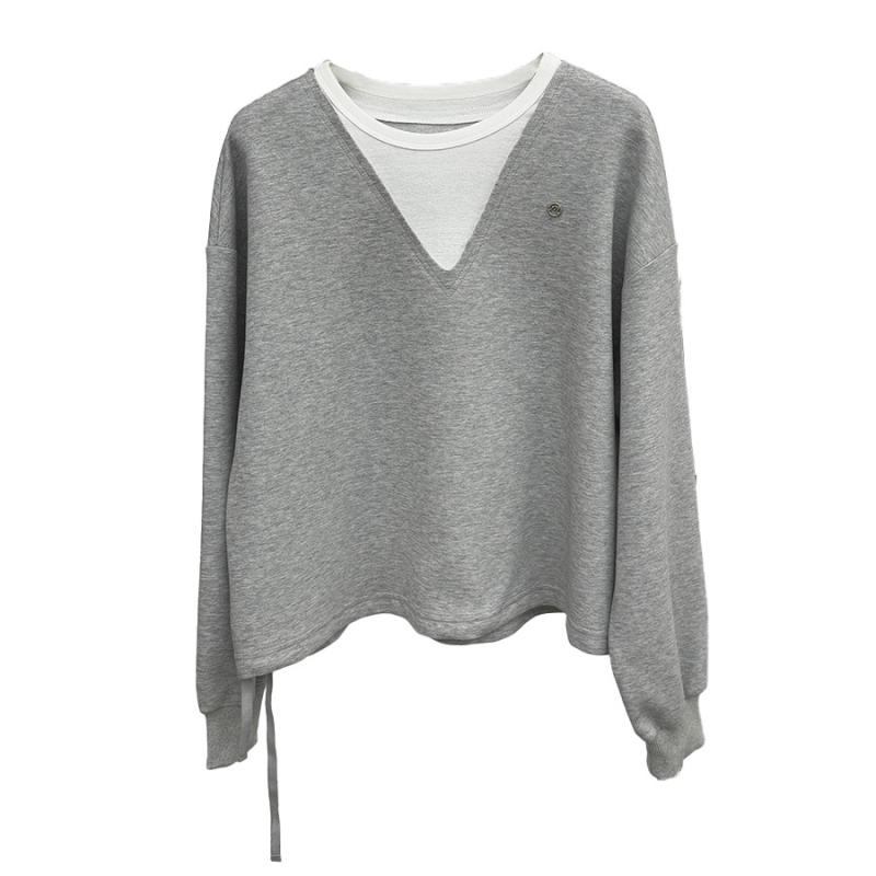 ・柄: 文字、数字、アルファベット・スタイル: カジュアル、韓国風・タイプ: プルオーバー・フィット: ゆったり・袖丈: 長袖・袖のタイプ: ドロップショルダー・ネックライン: ラウンドネック・厚さ: 普通・素材: 綿、スパンデックス・素材...