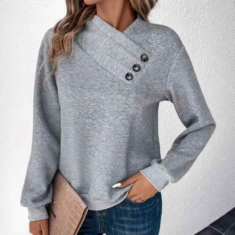 ・袖丈: 長袖・袖型: レギュラー袖・ネックライン: Vネック・素材: ポリエステル・カラー: グレー・サイズ: S、M、L、XL、XXL・スタイル: 日韓カジュアル、カジュアル・素材構成: ポリエステル95%以上・対象: 女性・カテゴリ:...