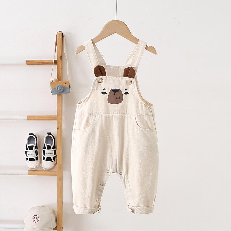 ・スタイル: 韩版・素材: 綿・安全等級: A類・パンツ丈: 長ズボン・主な素材の含有量: 80%・対象: 男女兼用・対象年齢: 1～3歳 (80～100cm)・シーズン: 春、秋・種類: サロペット・股部分: 開閉式・生地加工: 柔らか ...