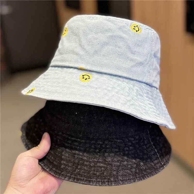 ・カテゴリ: 漁夫帽・スタイル: 清新甜美・素材: 牛仔・帽頂: 円頂・帽檐: 広檐・カラー展開: 浅藍、中藍、深藍、黒・サイズ展開: M（56-58cm）・機能: 防晒、透気、防風、遮陽・加工: 水洗
