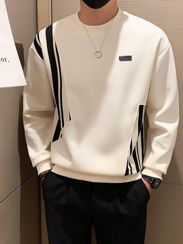 ・スタイル: 韓国版・カテゴリ: 卫衣/绒衫・対象年齢: 成人・対象: 男性・袖丈: 長袖・ネックライン: ラウンドネック・柄: 無地・素材: ポリエステル繊維・素材の割合: 81～90%・フィット: ゆったり・厚さ: 普通・色: ブラック...