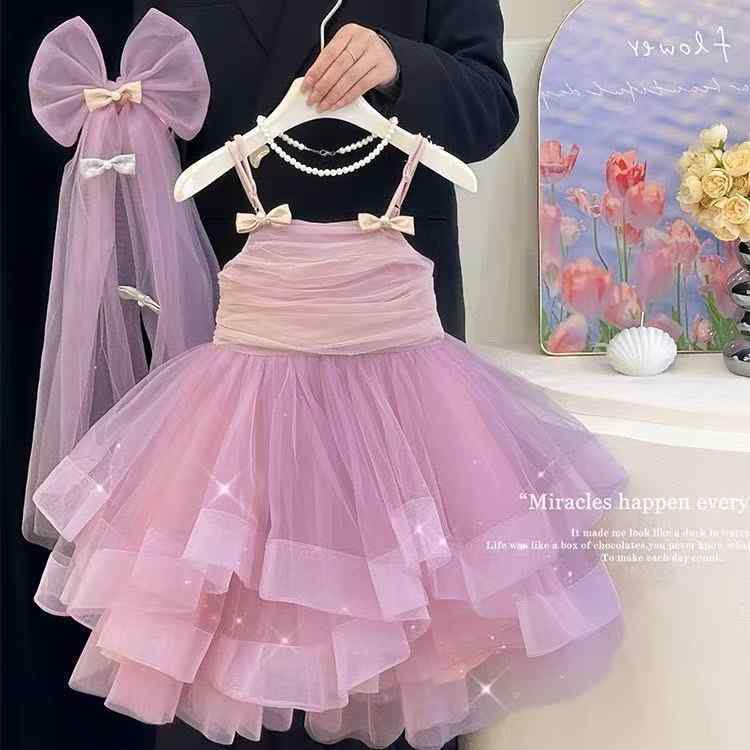 ・スタイル: プリンセス・生地: 米兰网・スカート種類: キャミソールスカート/ベビードールスカート・安全レベル: B・主な生地成分: ポリエステル繊維・主な生地成分の含有量: 100%・対象: 女の子・対象年齢: 3～8歳 (100～14...