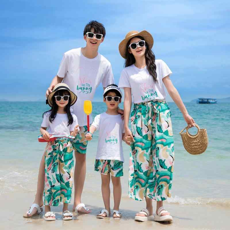 ・対象: 男女兼用・親子服種類: セットアップ・対象者: 家族・スタイル: 韓国風・厚さ: 普通・素材: 綿・主な素材: 綿100%・安全レベル: B類・カラー: ホワイト・サイズ展開: S, M, L, XL, XXL・対象年齢: 8歳以...