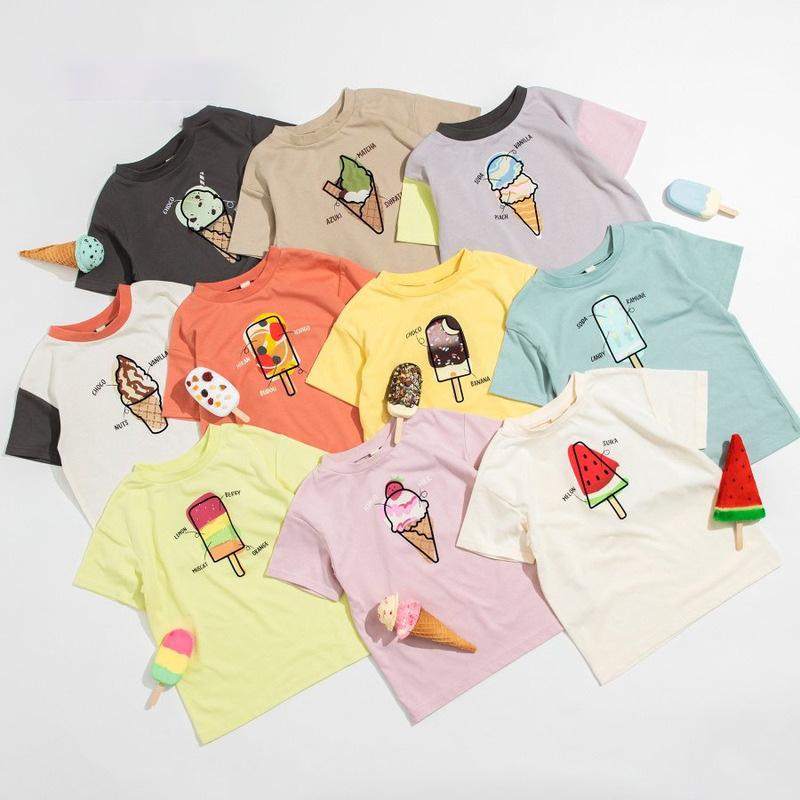 ・商品カテゴリ: Tシャツ・対象: キッズ・スタイル: 和風・袖丈: 半袖・柄: その他、プリント、カートゥーン・素材: 綿100%・ネックライン: ラウンドネック・機能: 吸湿性、速乾性・カラー: 乳白色、乳白色（配色袖）、グレーブルー、...