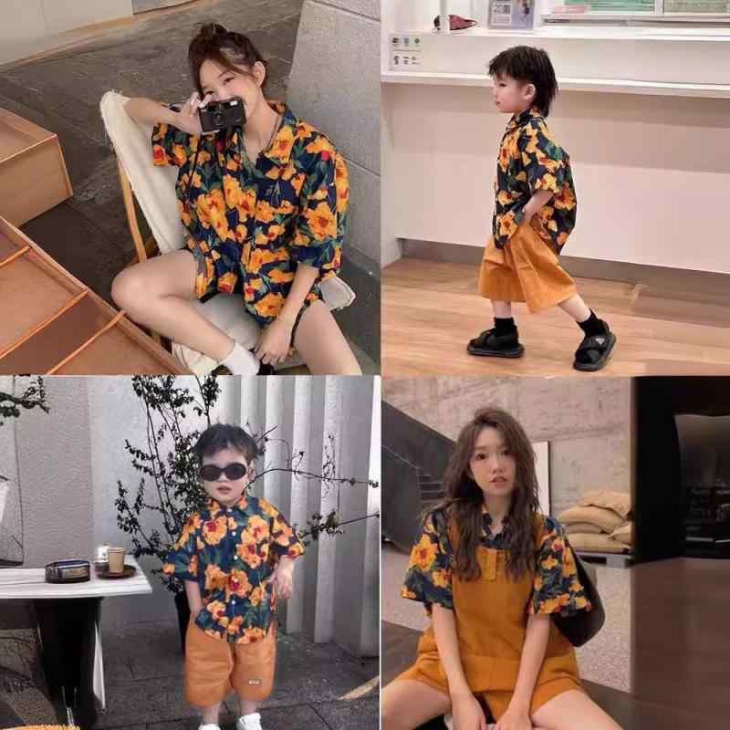 ・カテゴリ: シャツ・対象: 男女兼用・親子服の種類: シャツ・スタイル: 韓国風・柄: 花柄・厚さ: 普通・素材: 綿・綿の含有量: 95%・安全等級: B類・色: シャツ、パンツ、サスペンダーパンツ、ワンピース、ショール・サイズ展開: ...