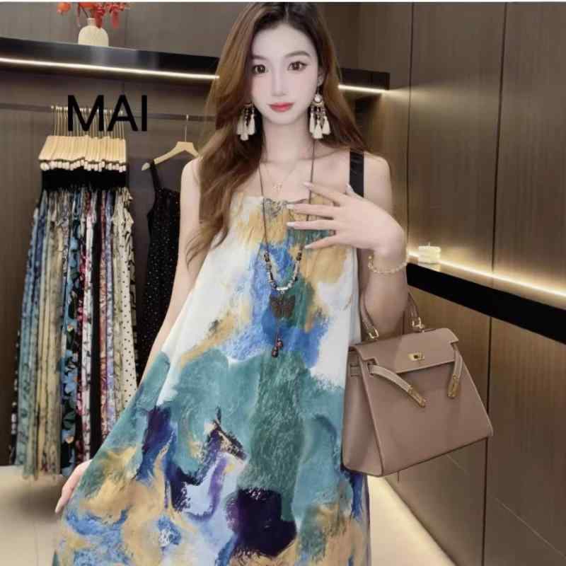 ・素材: ポリエステル・製法: プリント・組み合わせ: ワンピース・スカート丈: ミモレ丈・スカートタイプ: タイト・ネックライン: ストラップ・袖丈: ノースリーブ・ウエスト: ゆったり・デザイン: プリント、花柄・カラー: 海底星空・サ...