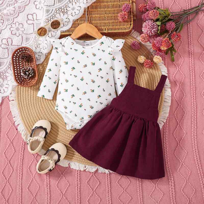 ・カテゴリ: キッズセットアップ・スタイル: 個性派・セット内容: スカート、トップス 2点セット・対象: 女の子・対象年齢: 0～1歳 (80cm以下)・袖丈: 長袖・厚さ: 普通・柄: 花柄・素材: ポリエステル・素材構成: ポリエステ...