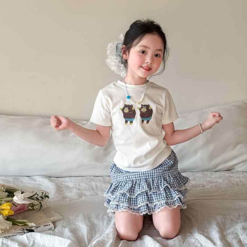 ・対象: 女の子・スタイル: 韓国風・セット内容: スカートセット・対象年齢: 3～8歳 (100～140cm)・袖丈: 半袖・フード: なし・生地加工: 柔らか обработка・厚さ: 薄手・柄: カートゥーン・実写画像: モデルあり...