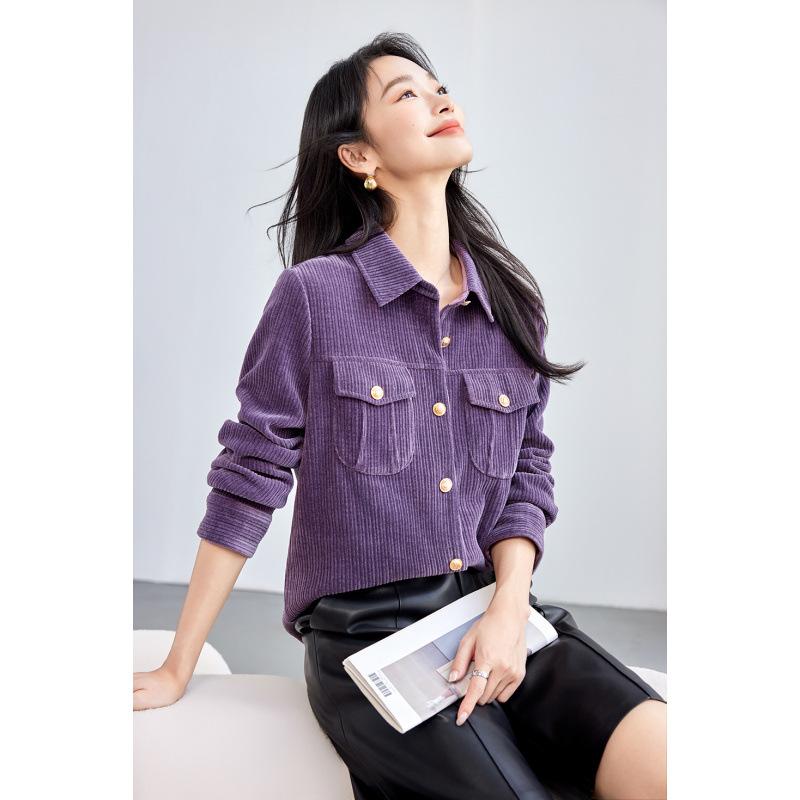 ・素材: アクリル、紫貂・柄: 無地・袖丈: 長袖・シルエット: ストレート・ネックライン: ホルターネック・袖のタイプ: レギュラー・カラー: 紫色・サイズ: S, M, L, XL, 2XL・スタイル: 通勤・前立て: シングルブレスト...