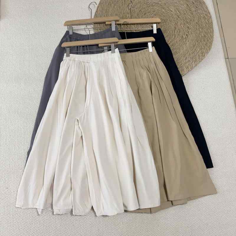 ・素材: 綿・パンツスタイル: ワイドレッグ・ウエスト: ゴム・厚さ: 普通・デザイン: ポケット・カラー: オフホワイト, カーキ, グレー, ブラック・サイズ: フリーサイズ・スタイル: 日韓カジュアル・生地: 無地・対象: 女性・種類...