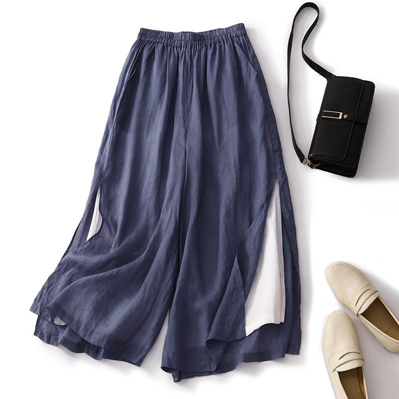 ・素材: 綿、その他・パンツ型: ワイドレッグ・パンツ丈: 七分丈・カラー: ブルー, オレンジ, ホワイト・サイズ: M, L, XL, 2XL・スタイル: 日韓カジュアル・主な素材の含有量: 30-50%・対象: 女性・製品カテゴリ: ...