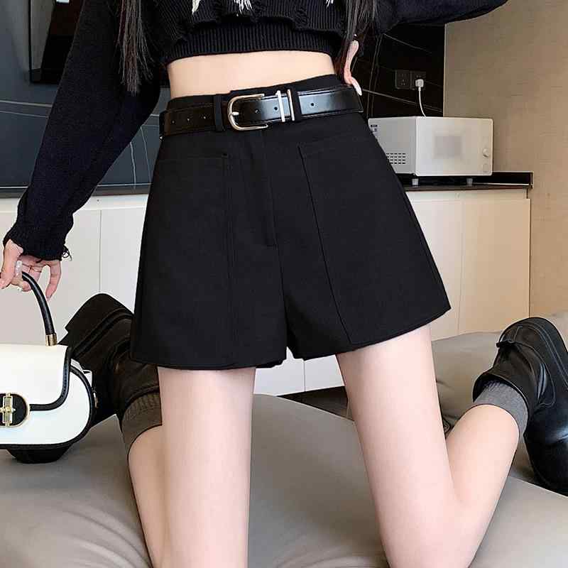 ・素材: ポリエステル・パンツ丈: ショートパンツ・スタイル: ワイドパンツ・ウエスト: ハイウエスト・厚さ: 普通・流行: ファスナー・カラー: グレー、ブラック・サイズ: XS、S、M、L、XL、XXL、XXXL、4XL・テイスト: セ...