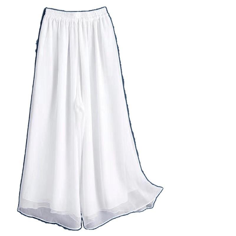 ・カテゴリ: カジュアルパンツ・スタイル: カジュアル、韓国風・素材: シルク、雪纺/シルク・生地: 真丝・パンツ丈: 九分丈・パンツ型: ワイドレッグ・ウエスト: ミドルウエスト・厚さ: 薄手・特徴: ポケット・カラー: ブラック、ホワイ...