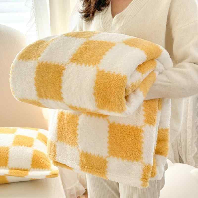・素材: ポリエステル・重量: 約300〜500g・柄: 幾何学模様・タイプ: フランネル・カラー: 黄白格, 绿白格, 黒白格, 粉白格, 藍白格, 咖白格, 小熊猫・サイズ: 70cmX100cm, 100cmx150cm, 120cm...