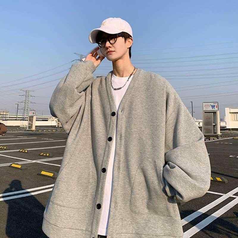 ・スタイル: 韓国・種類: カーディガン・フード: フード付き・厚さ: 薄手・素材: 兔毛 96%以上・生地: コーデュロイ・柄: 無地・カラー: ブラック、グレー・サイズ: M、L、XL、2XL、3XL・対象: 成人・性別: 男性・カテゴ...