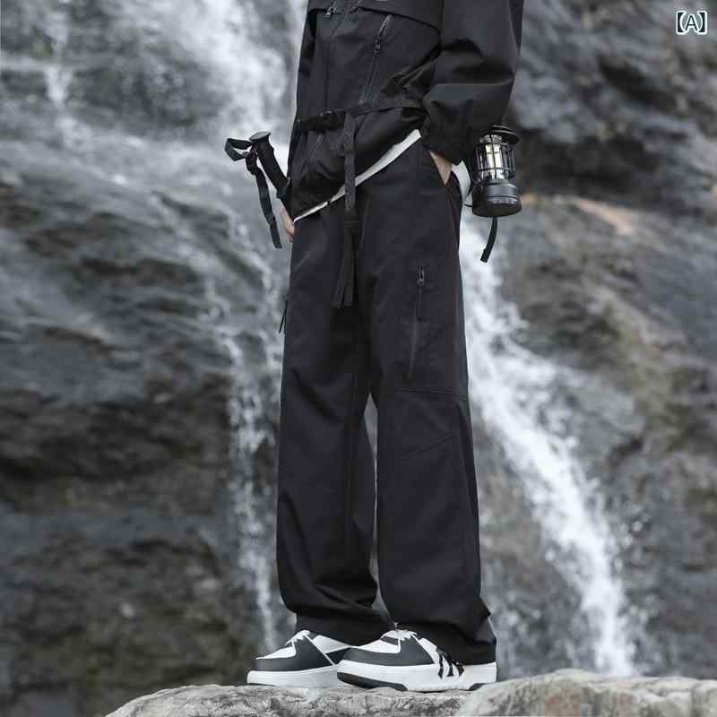 ・スタイル: 韓国版・種類: 作業パンツ・パンツのタイプ: ストレート・パンツ丈: フルレングス・ウエスト: ローウエスト・ベルト: 無し・前立て: ひも・厚さ: 薄手・柄: 無地・対象: ティーン・生地名: 綿混紡・主な生地の組成: ポリ...