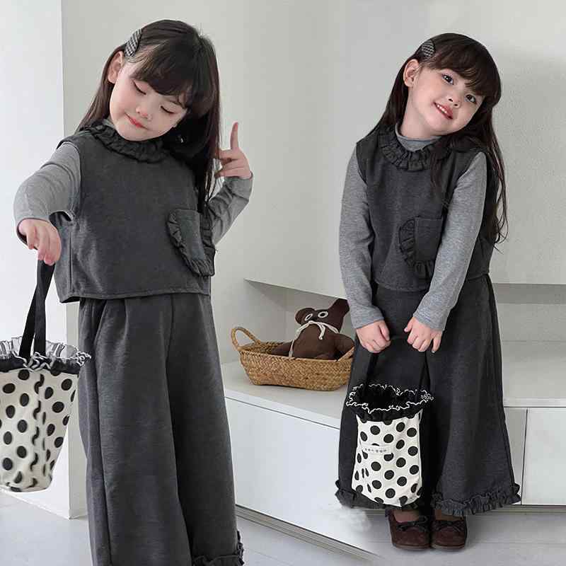 ・対象年齢: 中小童(3~8歳、100~140cm)・性別: 女・スタイル: 韓国版・セット内容: パンツ、トップス、その他1点・袖丈: 長袖・パンツ丈: 長ズボン・厚さ: 普通・柄: 無地・素材: 綿・主な素材の компоненти: ...