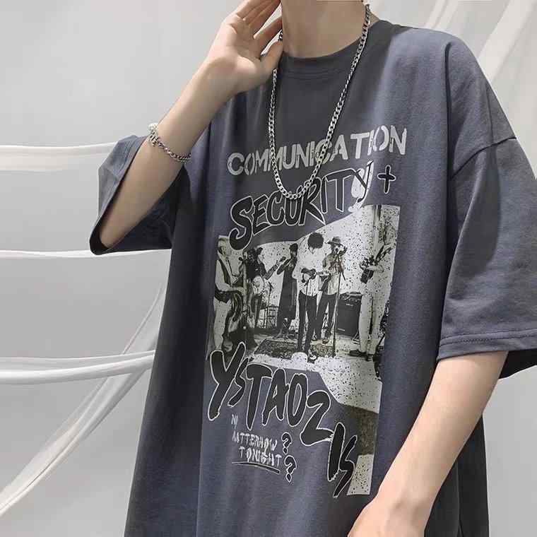 ・スタイル: ストリート・柄: 文字・タイプ: プルオーバー・ネックライン: ラウンドネック・袖丈: 五分袖・厚さ: 普通・素材: 綿100%・対象: ティーン・シーン: カジュアル・ディテール: プリント・色: ホワイト、ダークグレー、ブ...