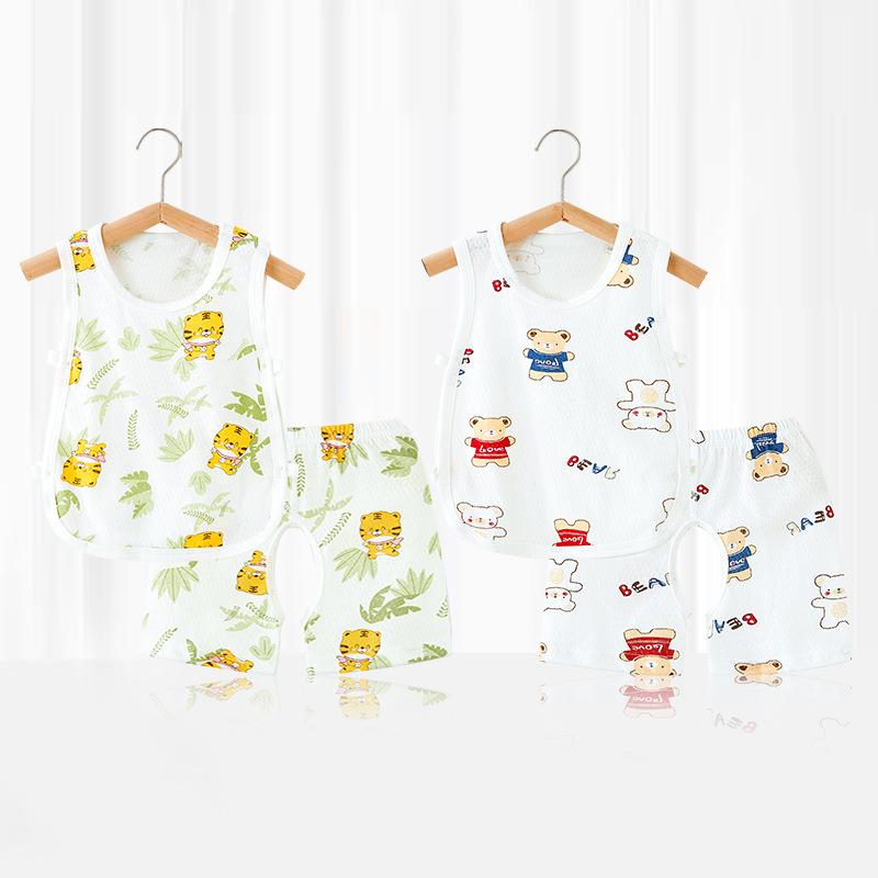 ・スタイル: 中国風・セット内容: パンツ・対象年齢: 1～3歳 (80～100cm)・シーズン: 夏・袖丈: ノースリーブ・生地の厚さ: 薄手・素材: 綿100%・安全レベル: A・柄: 泡泡龙、鯨、オレンジ、牛、熊、虎・対象身長: 66...