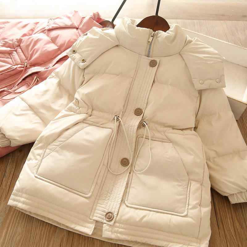 ・性別: 女児・対象年齢: 3～8歳 (100～140cm)・スタイル: 韓国風・柄: 無地・中綿: ホワイトダックダウン・ダウン含有量: 95%以上・フード: フード付き・要素: 田園、可愛い、ブリティッシュ、プリンセス、トレンド・実写画...