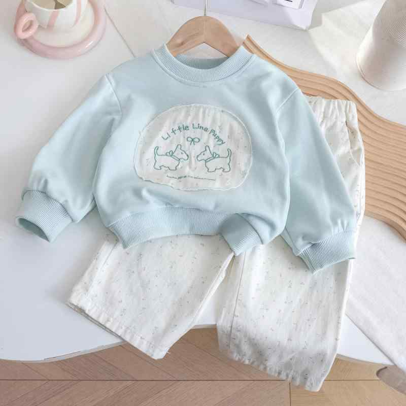 ・カテゴリ: 子供用セットアップ・スタイル: 韓国風・セット内容: トップス、ボトムス・対象: 女児・対象年齢: 1～3歳 (80～100cm)・シーズン: 秋・袖丈: 長袖・パンツ丈: 長ズボン・厚さ: 普通・素材: 綿・主素材: 綿90...