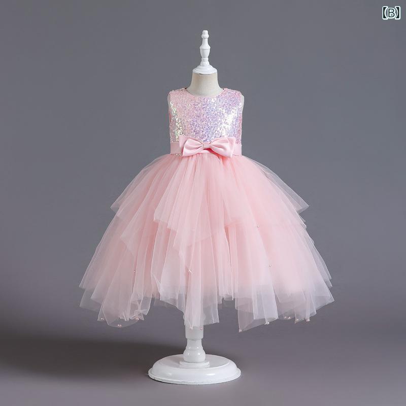 ・商品カテゴリ: 子供用ドレス・対象年齢: 3～8歳 (100～140cm)・性別: 女児・スタイル: プリンセス・素材: 表地: ポリエステル85%、裏地: 綿100%・色: ライトブルー、エビピンク、紫、シャンパン・対応身長: 100c...