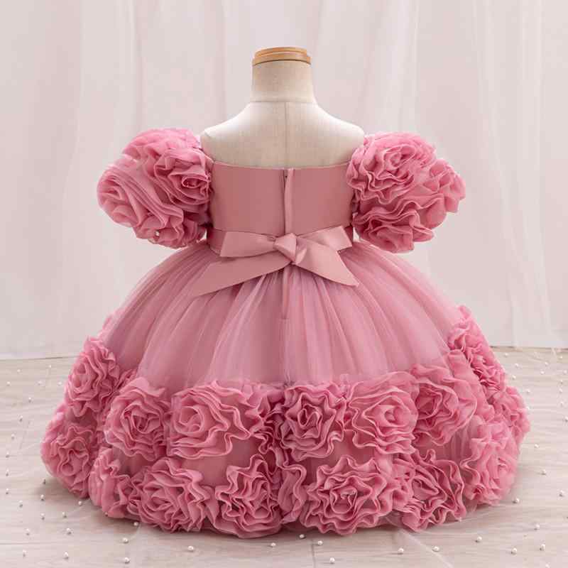 ・カテゴリ: 子供用礼服・対象年齢: 乳幼児(1~3歳, 80~100cm)・性別: 女児・素材: (表地)ポリエステル100%、(裏地)綿100%・スタイル: 欧米・要素: 可愛い、蝶結び、網状糸・色: ナツメレッド、小豆ピンク、空色、緑...