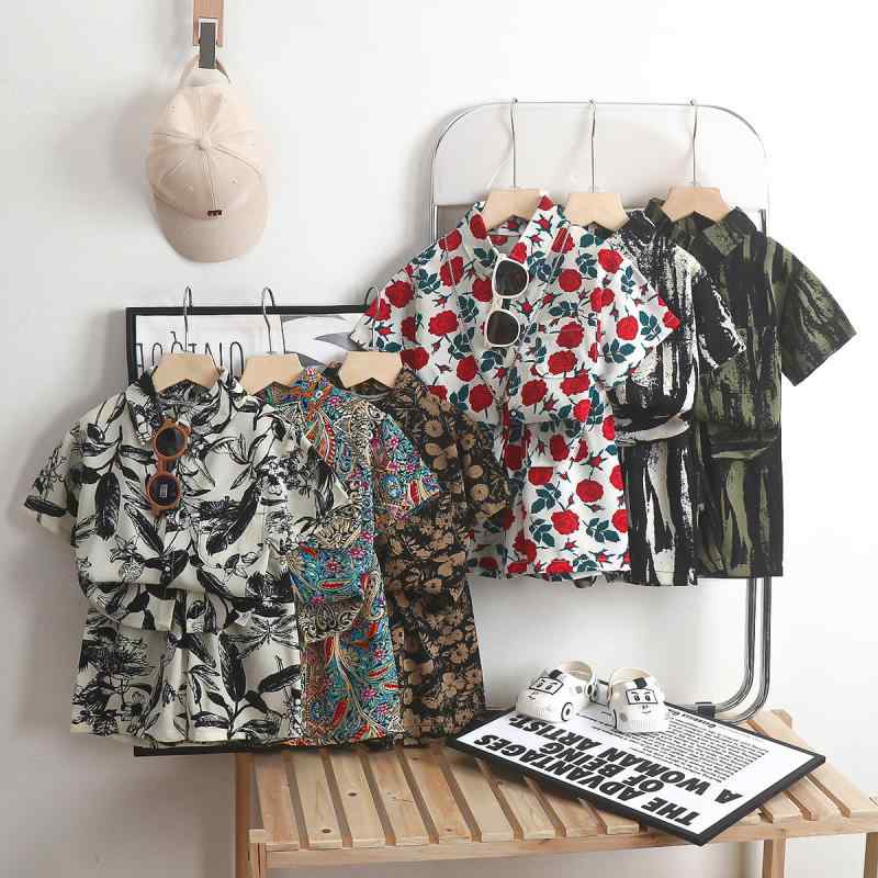 ・対象性別: 男の子・スタイル: 韓国版・セット内容: パンツ、トップス・対象年齢: 3～8歳・対象年齢: 身長100～140cm・袖丈: 半袖・パンツ丈: 短パン・生地加工: 柔らか обработка・厚さ: 薄手・柄: 花柄、抽象柄・...